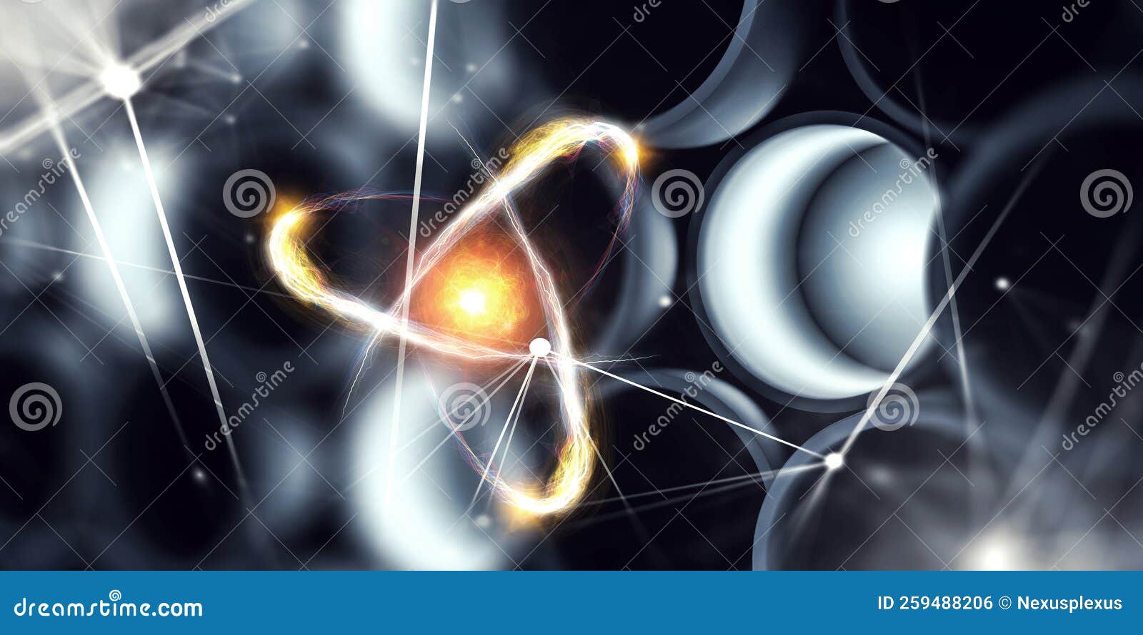 Nanotechnology, Molecule Model Image . Mixed Media Stock Illustration ...