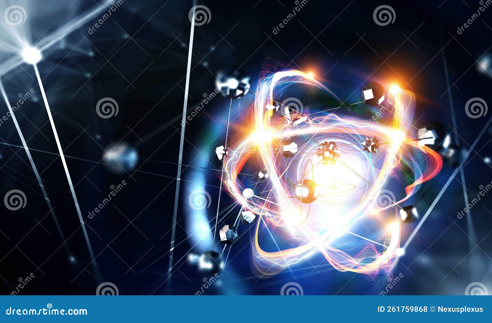 Nanotechnology, Molecule Model Image . Mixed Media Stock Photo - Image ...