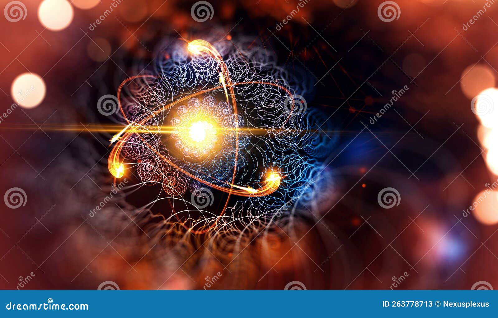Nanotechnology, Molecule Model Image . Mixed Media Stock Illustration ...