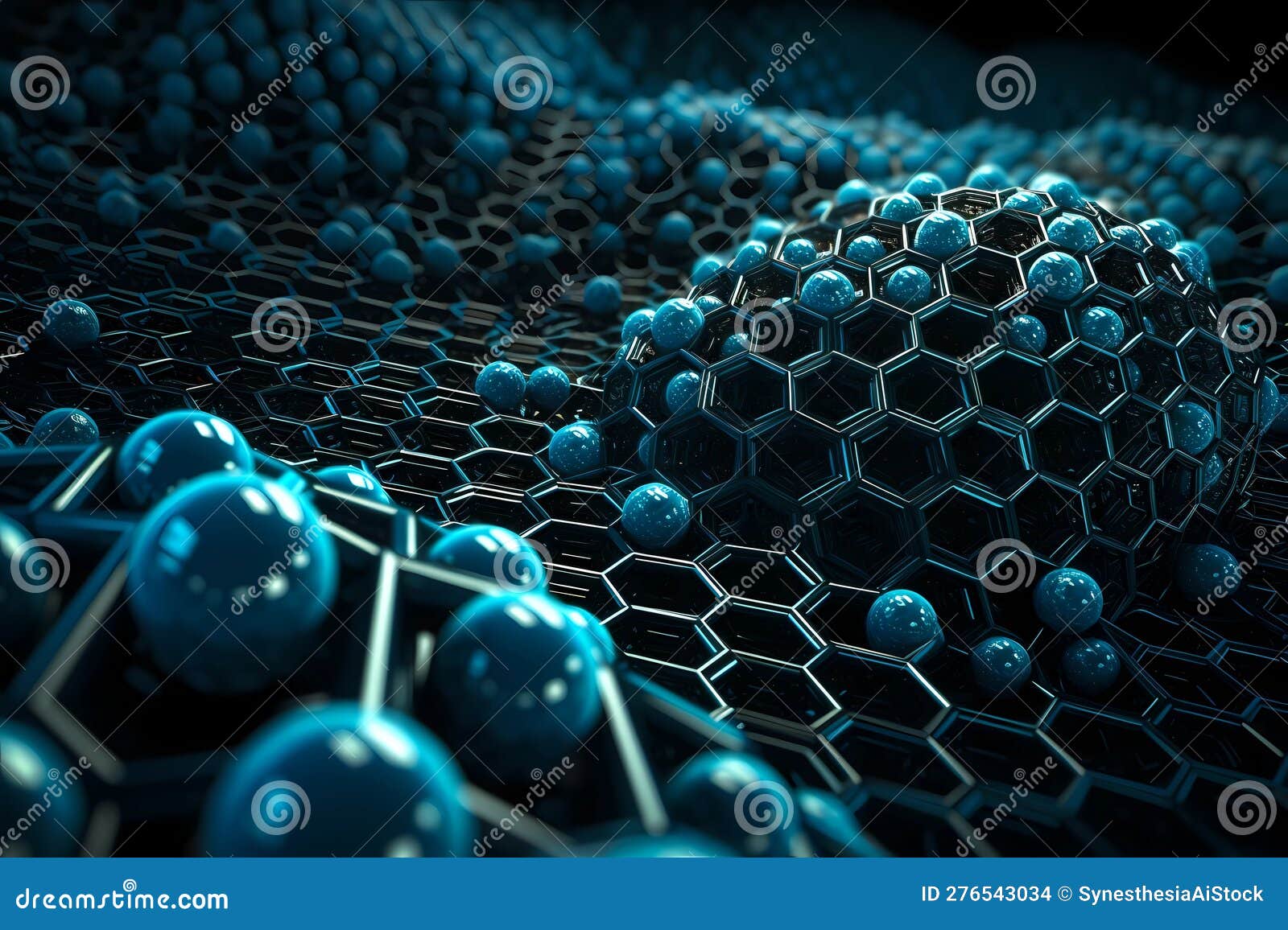 Nanotechnology Structure of Hexagonal Nano Material. Macro Abstract ...