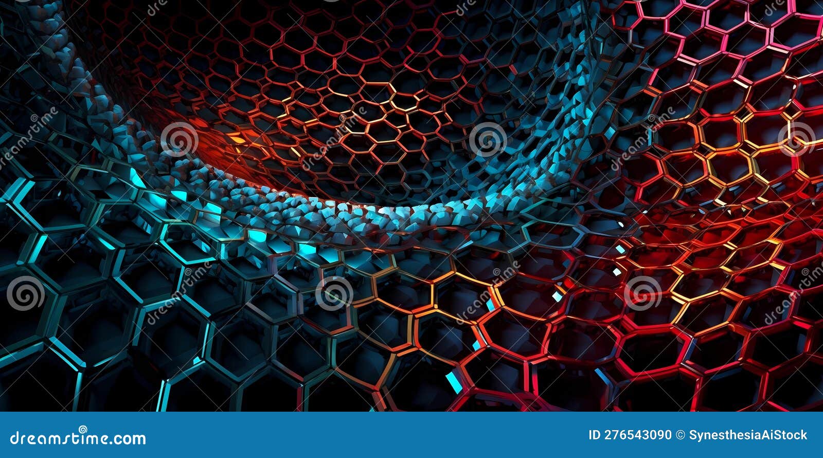 Nanotechnology Structure of Hexagonal Nano Material. Macro Abstract ...