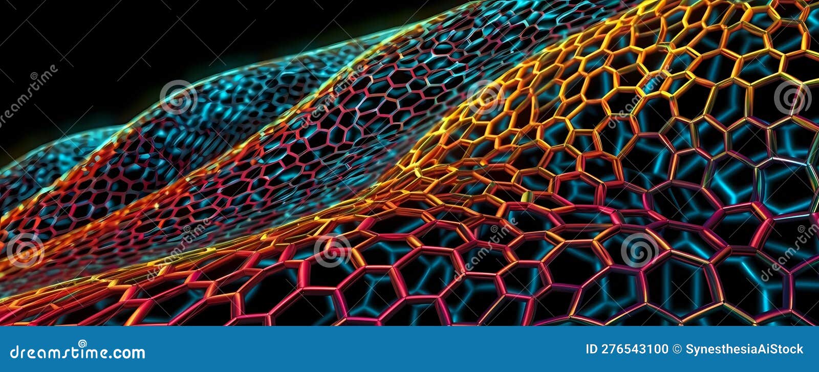 Nanotechnology Structure of Hexagonal Nano Material. Macro Abstract ...