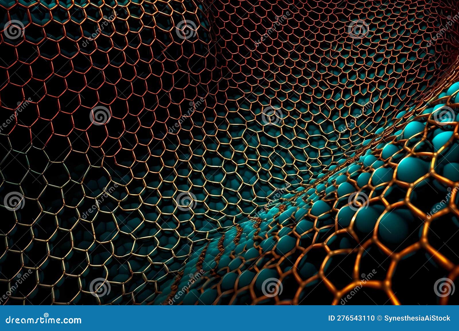 Nanotechnology Structure of Hexagonal Nano Material. Macro Abstract ...
