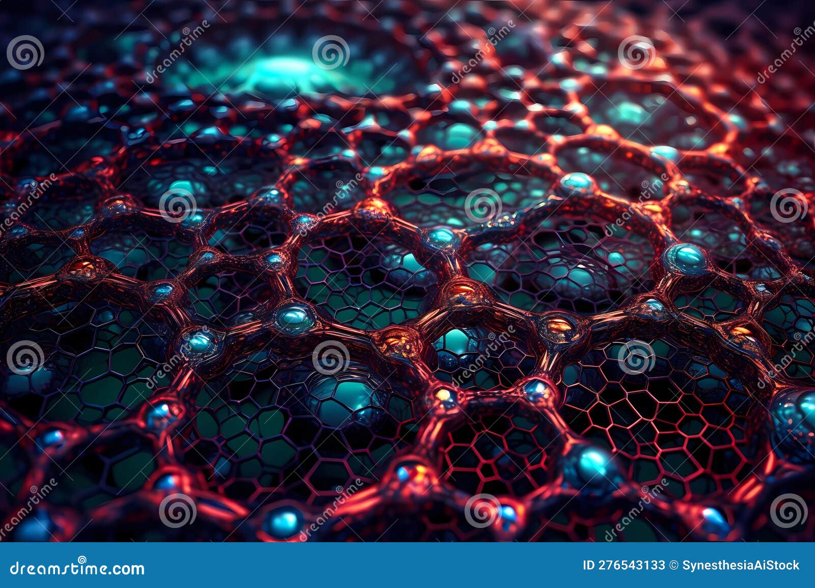 Nanotechnology Structure of Hexagonal Nano Material. Macro Abstract ...