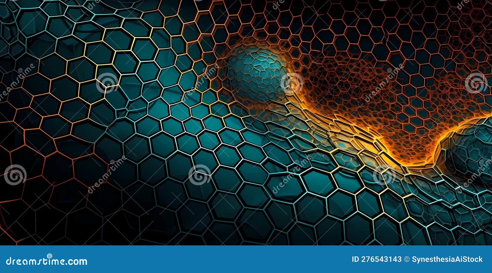 Nanotechnology Structure of Hexagonal Nano Material. Macro Abstract ...
