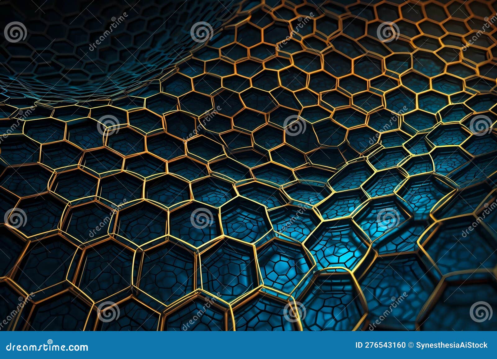 Nanotechnology Structure of Hexagonal Nano Material. Macro Abstract ...