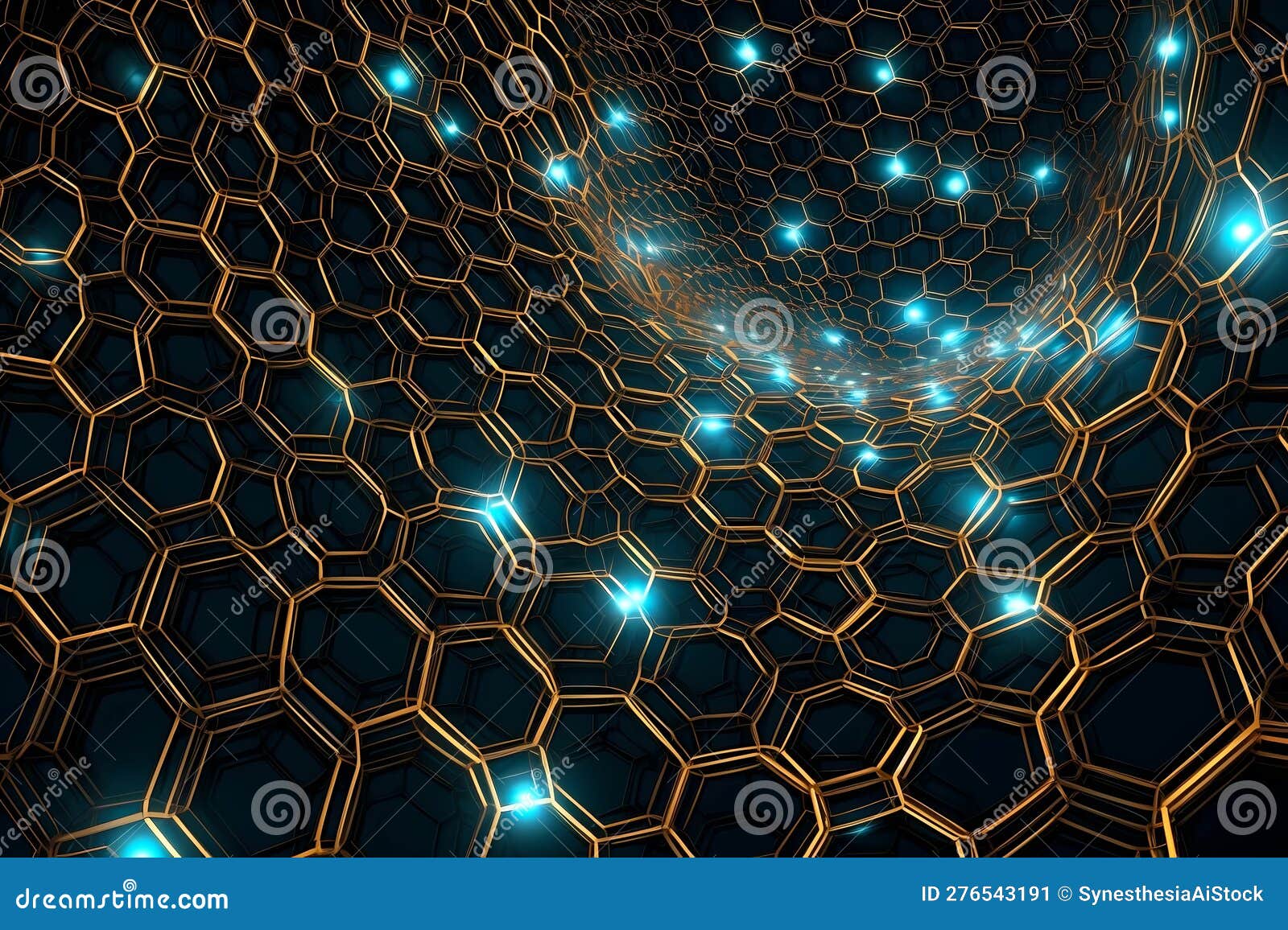 Nanotechnology Structure of Hexagonal Nano Material. Macro Abstract ...