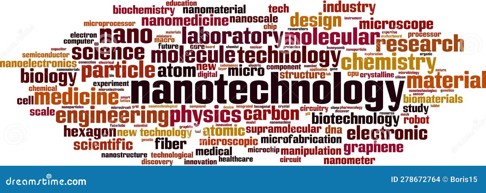 Nanotechnology word cloud stock vector. Illustration of biology - 278672764