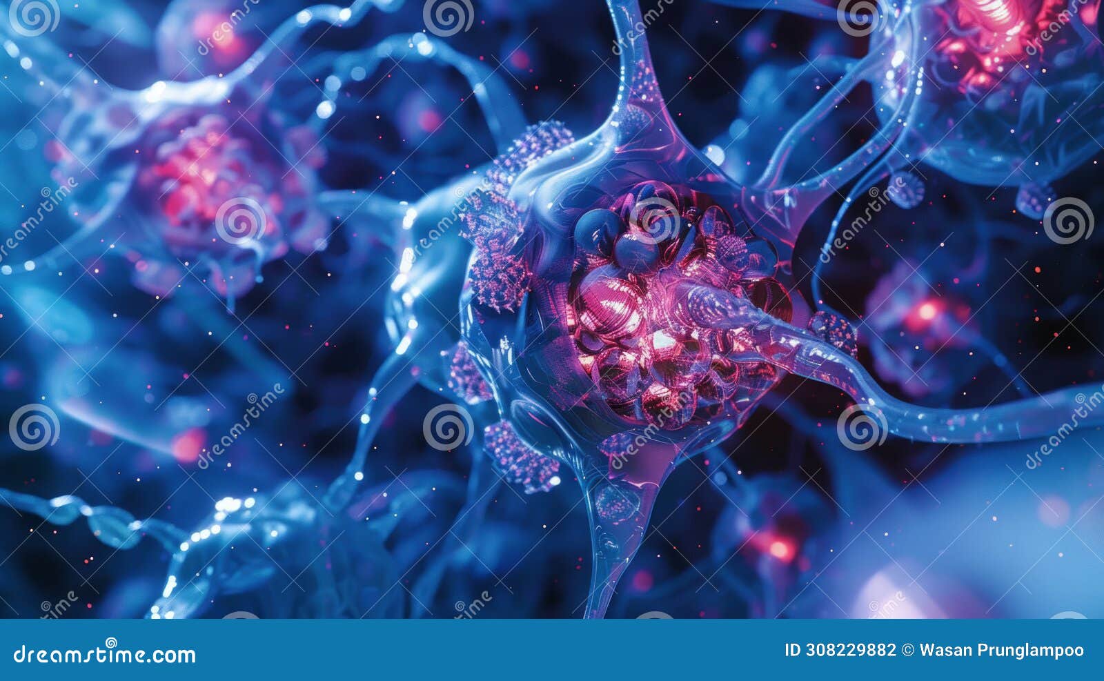 Nanotechnology at Work a Close Up of Nanobots Repairing Cellular ...