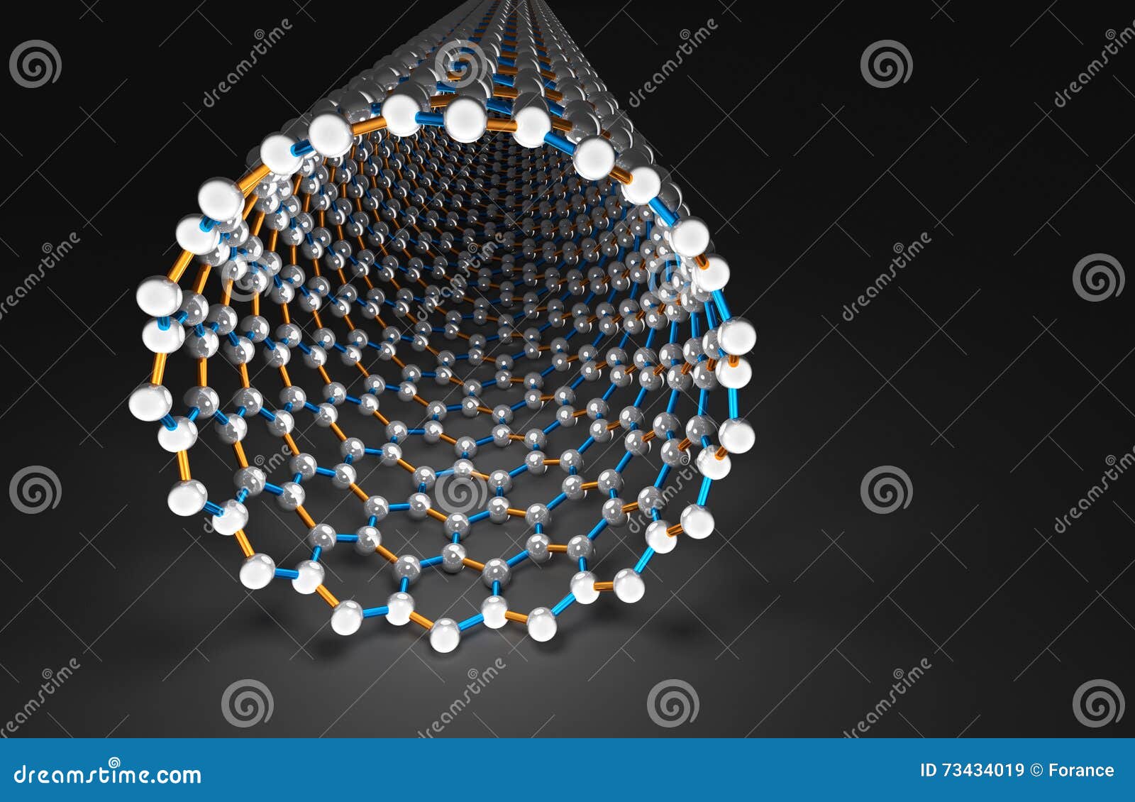 Carbon 60 Nanostructure Called Fullerene Scattered On The Black ...
