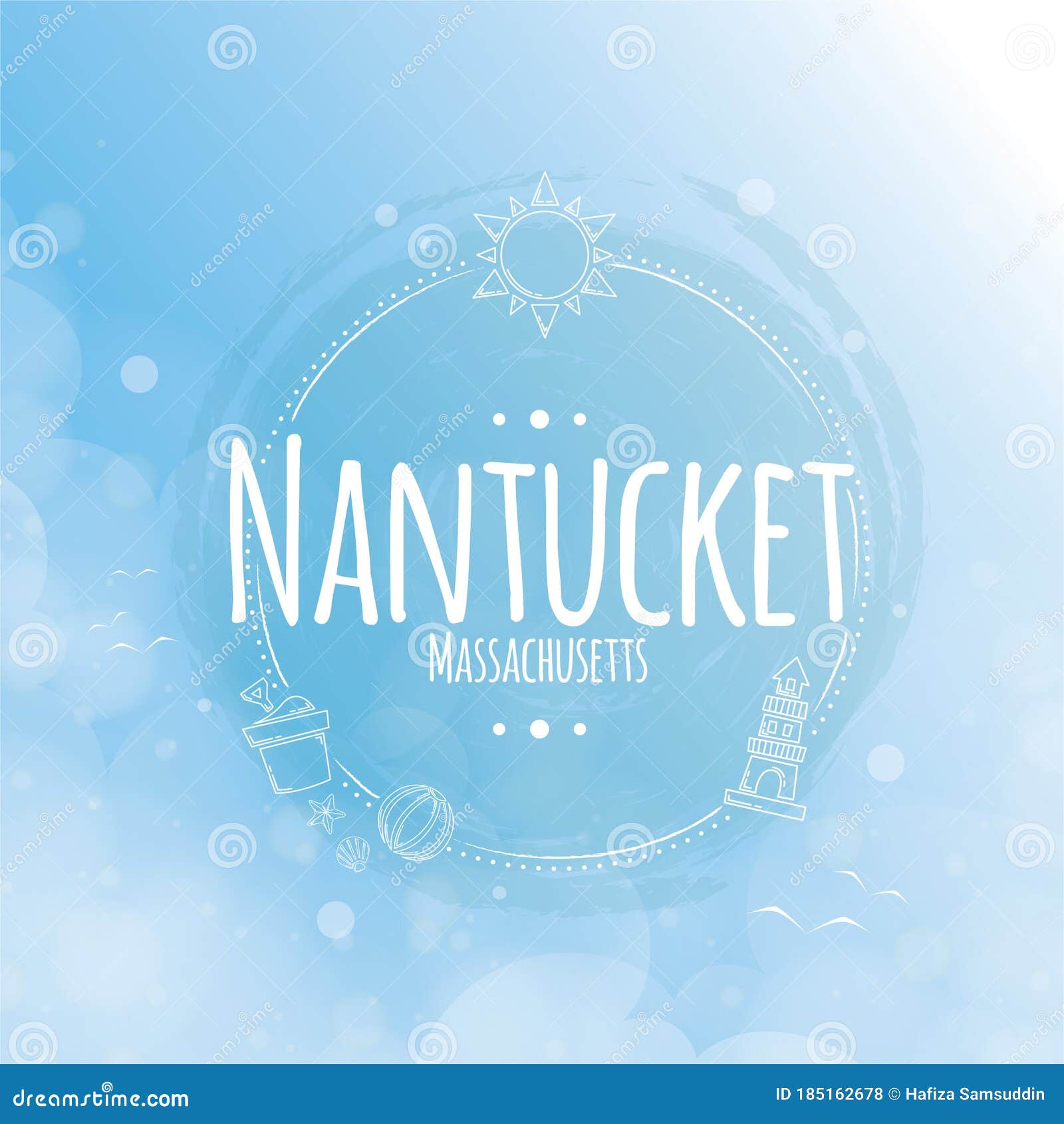 Nantucket. Vector Map. Geographic Map Detailed With The Designation Of ...