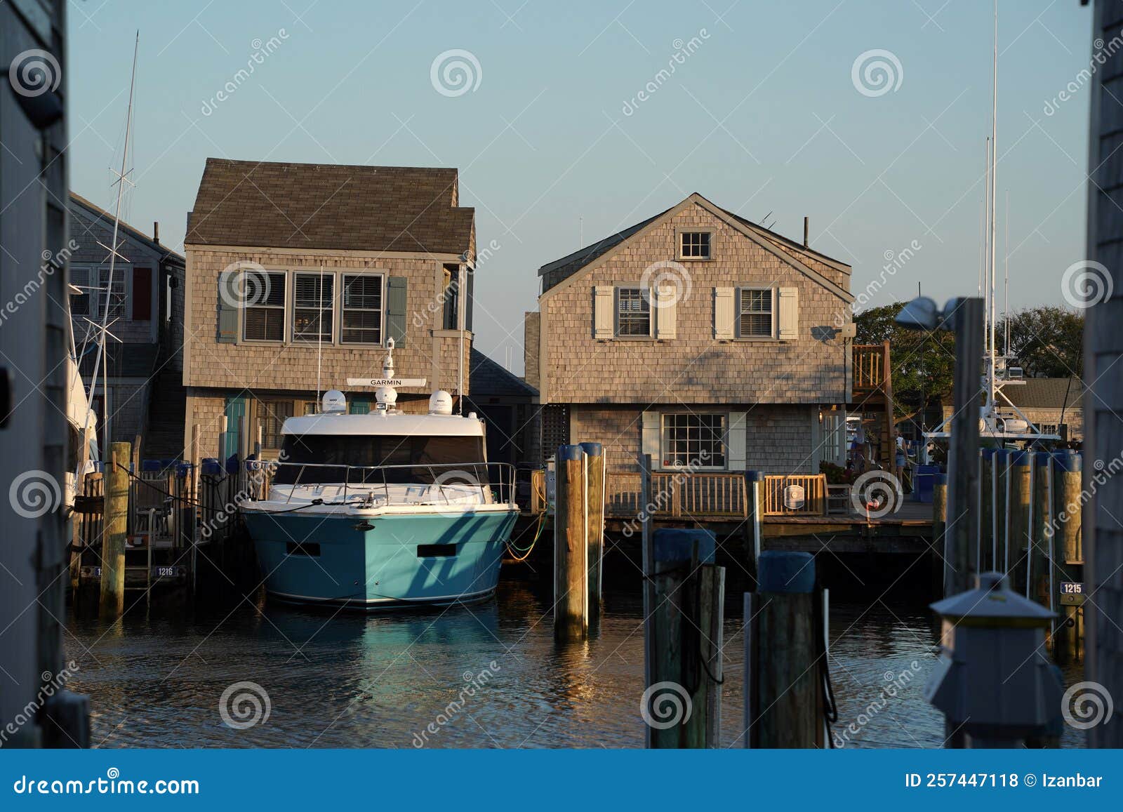 Nantucket Harbor View at Sunset Stock Photo - Image of england, blue ...