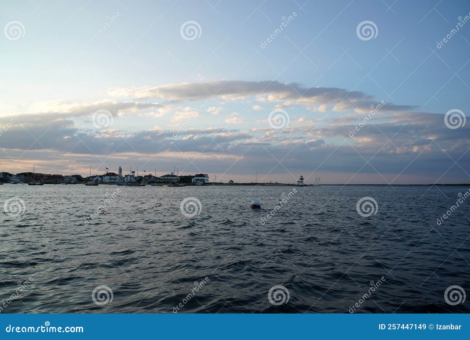 Nantucket Harbor View at Sunset Stock Image - Image of famous, boston ...