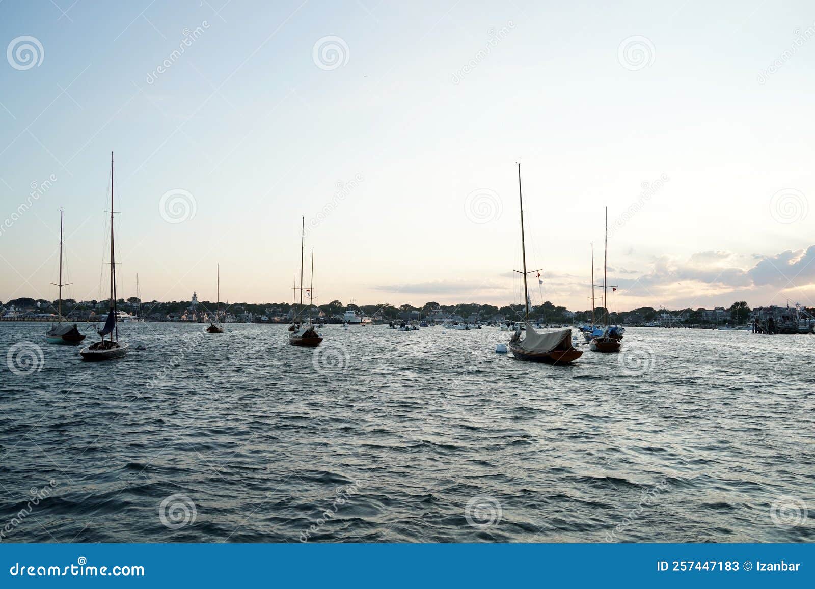 Nantucket Harbor View at Sunset Stock Image - Image of brant, england ...