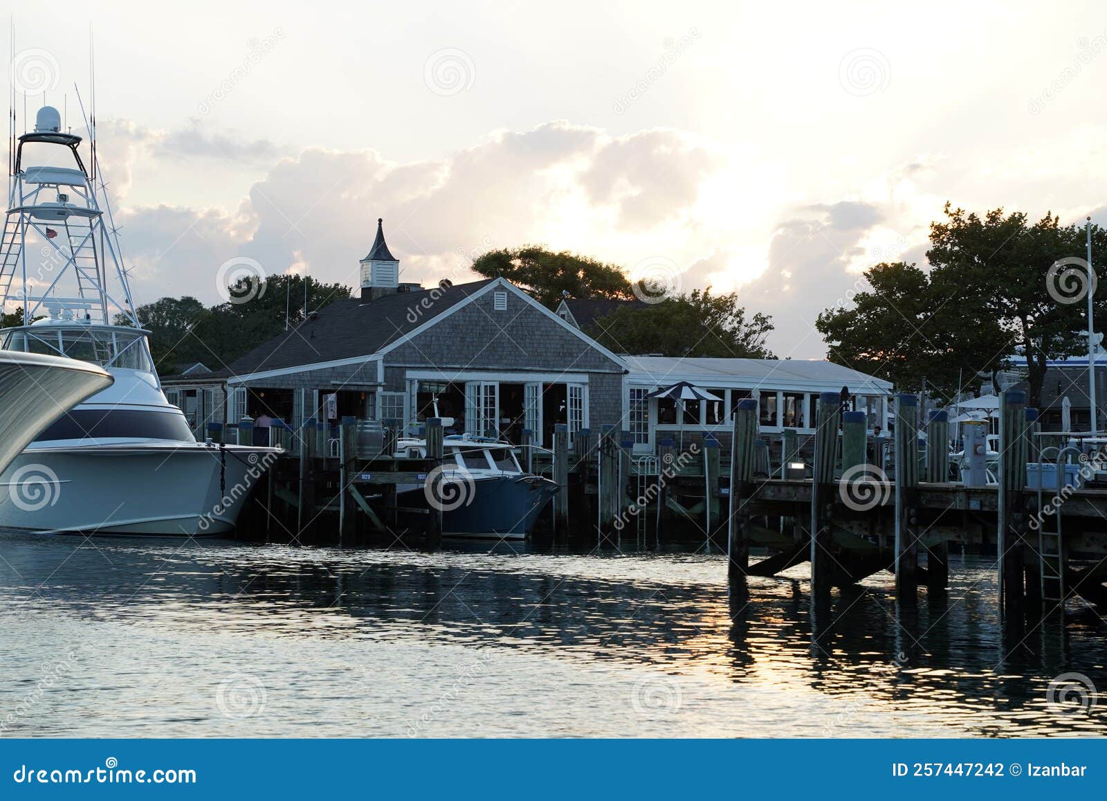 Nantucket Harbor View at Sunset Editorial Photography - Image of aged ...