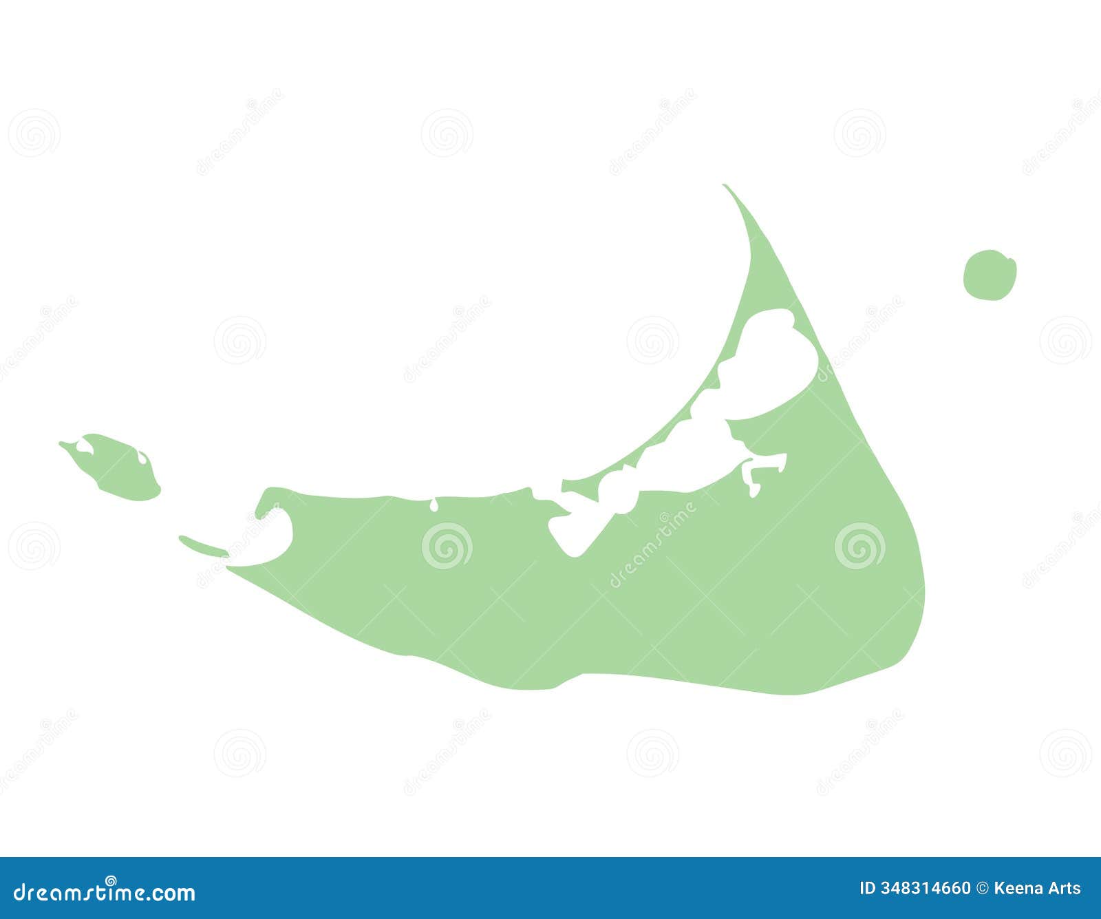 Nantucket Island Isolated Silhouette Map. Stock Illustration ...