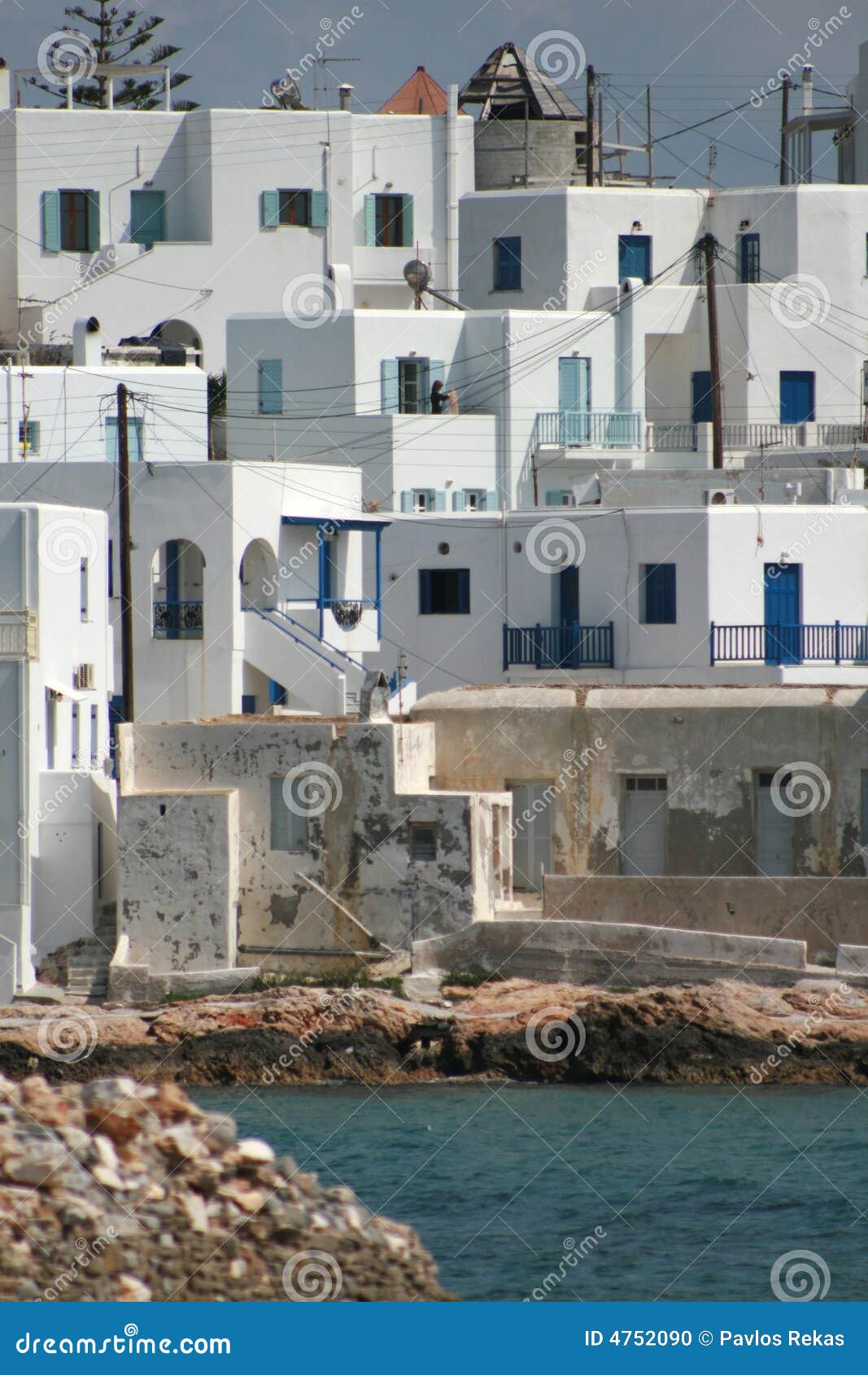 Naoussa - Greek Island of Paros Stock Photo - Image of coastline ...