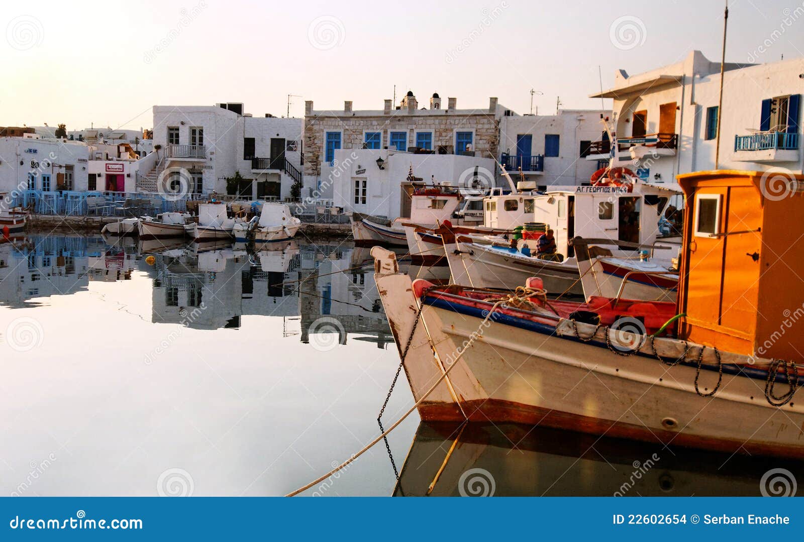 Naoussa seaport stock photo. Image of waterfront, quaint - 22602654