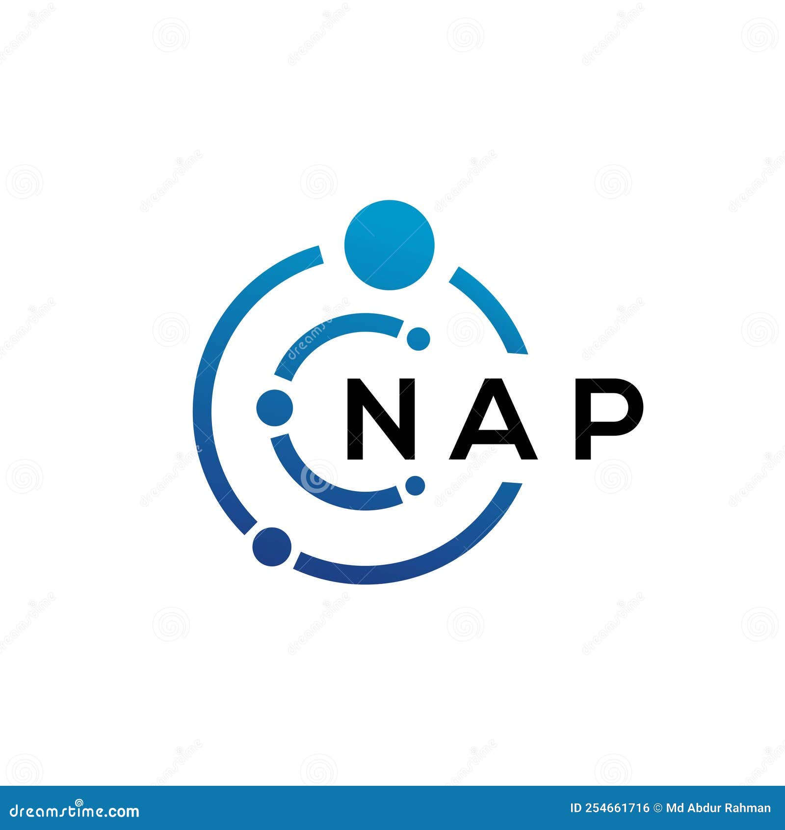NAP Letter Technology Logo Design on White Background. NAP Creative ...