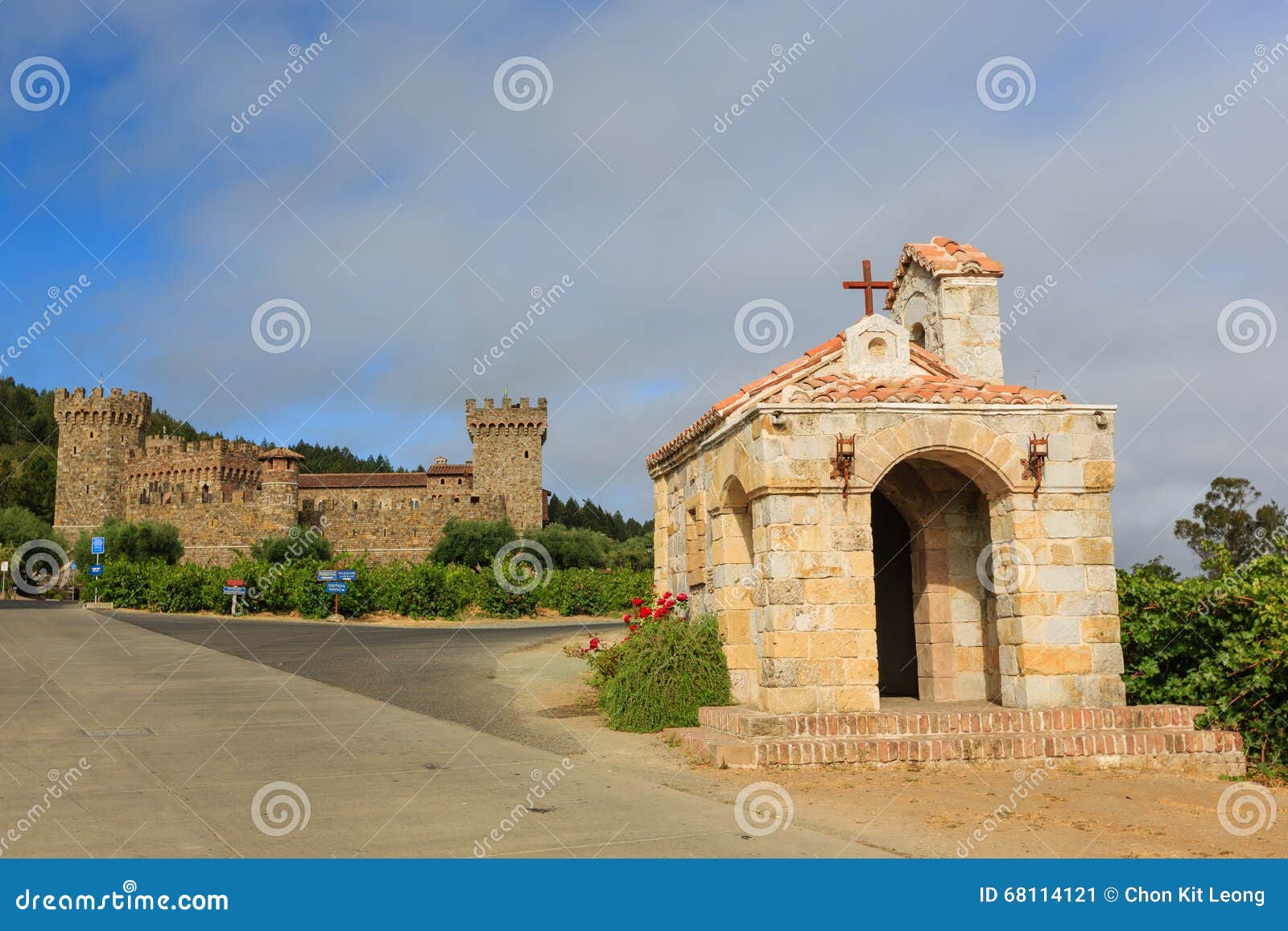 Napa Valley Vineyard and Castle Editorial Photo - Image of daylight ...