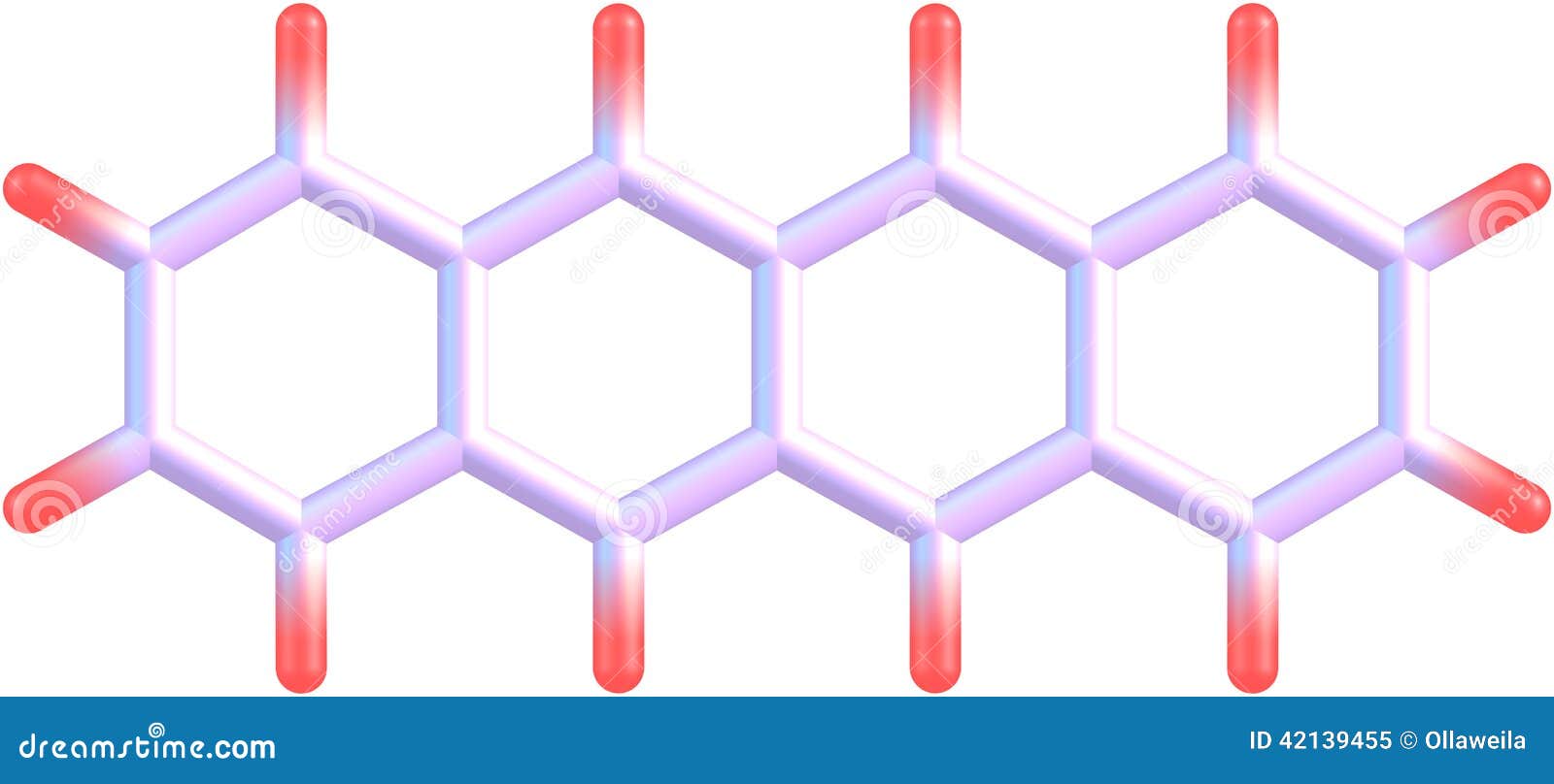Naphtacene (Tetracene) Molecular Structure Isolated on White Stock ...