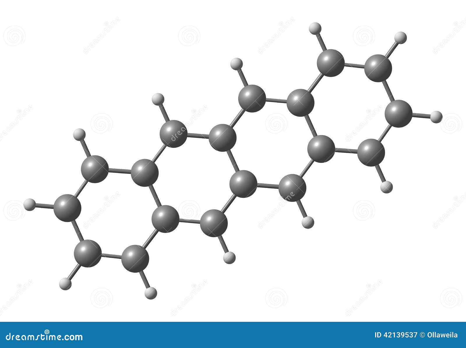 Naphtacene (Tetracene) Molecular Structure Isolated on White Stock ...