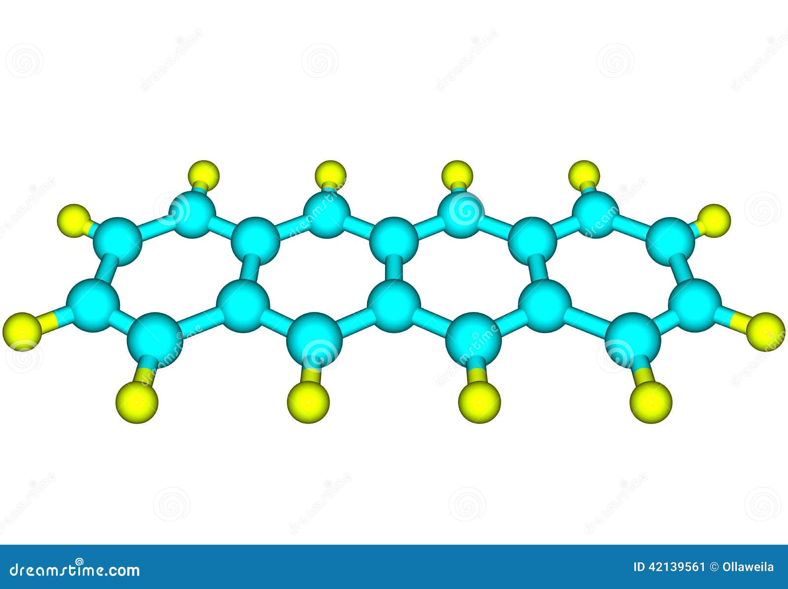 Naphtacene (Tetracene) Molecular Structure Isolated on White Stock ...