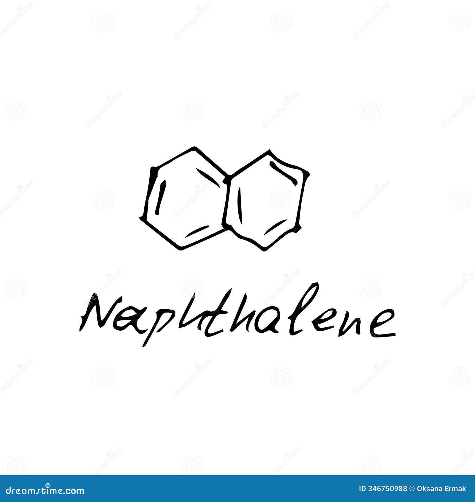 Naphthalene Molecule Formula. Hand Drawn Imitation of Naphthalene ...