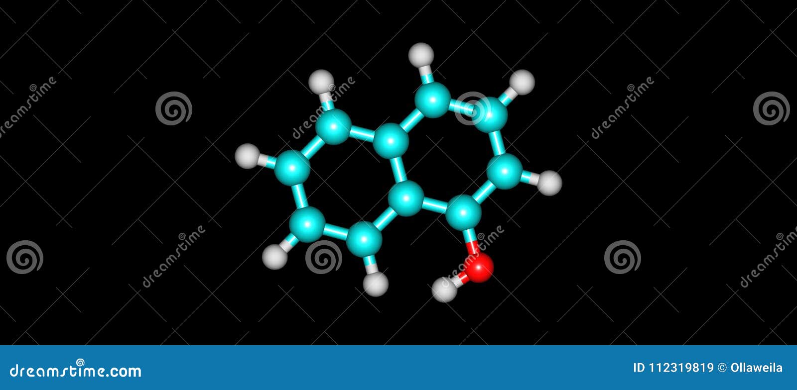 Naphthol Structure Isolated on Black Background Stock Illustration ...