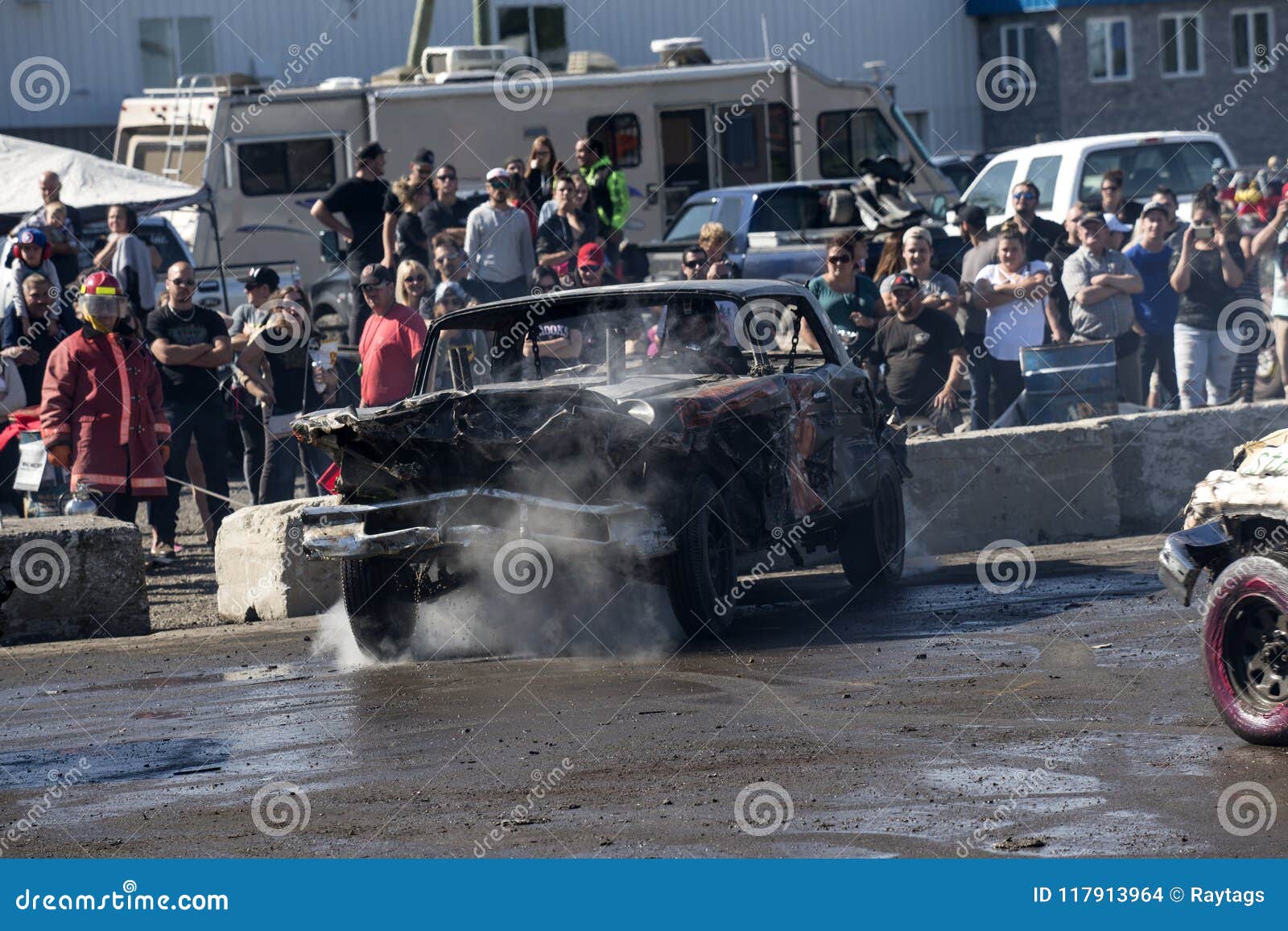 Crashed Car in Action during Demolition Derby Editorial Stock Image ...