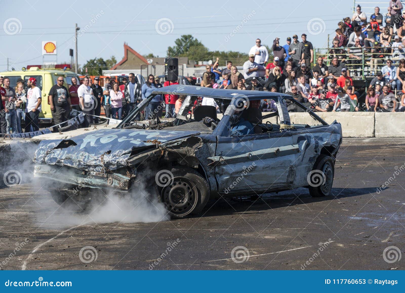 Crashed Car during Demolition Derby Editorial Stock Photo - Image of ...