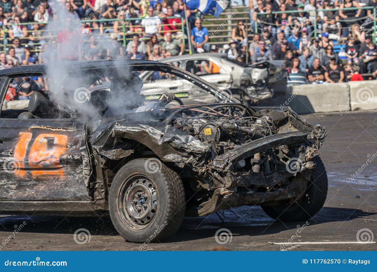 Crashed Car Front End during Demolition Derby Editorial Image - Image ...