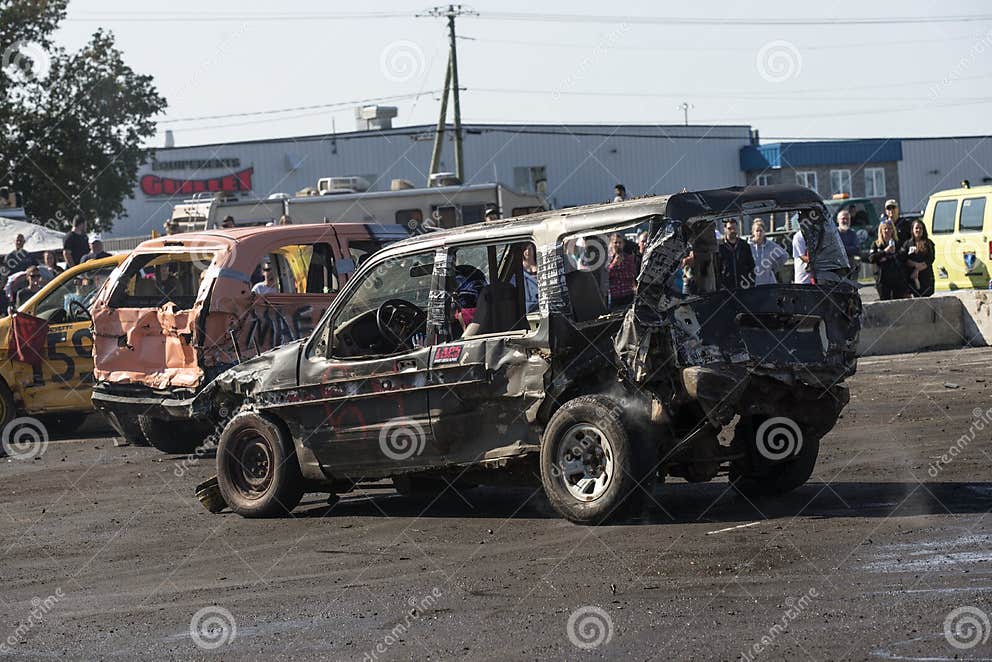 Crashed Van during Demolition Derby Editorial Image - Image of accident ...