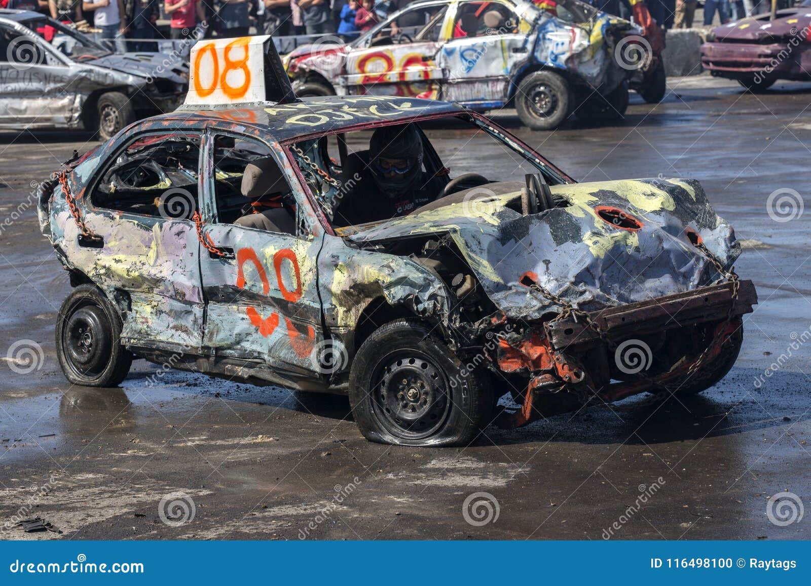 Wrecked Car after Demolition Derby Editorial Image - Image of extreme ...