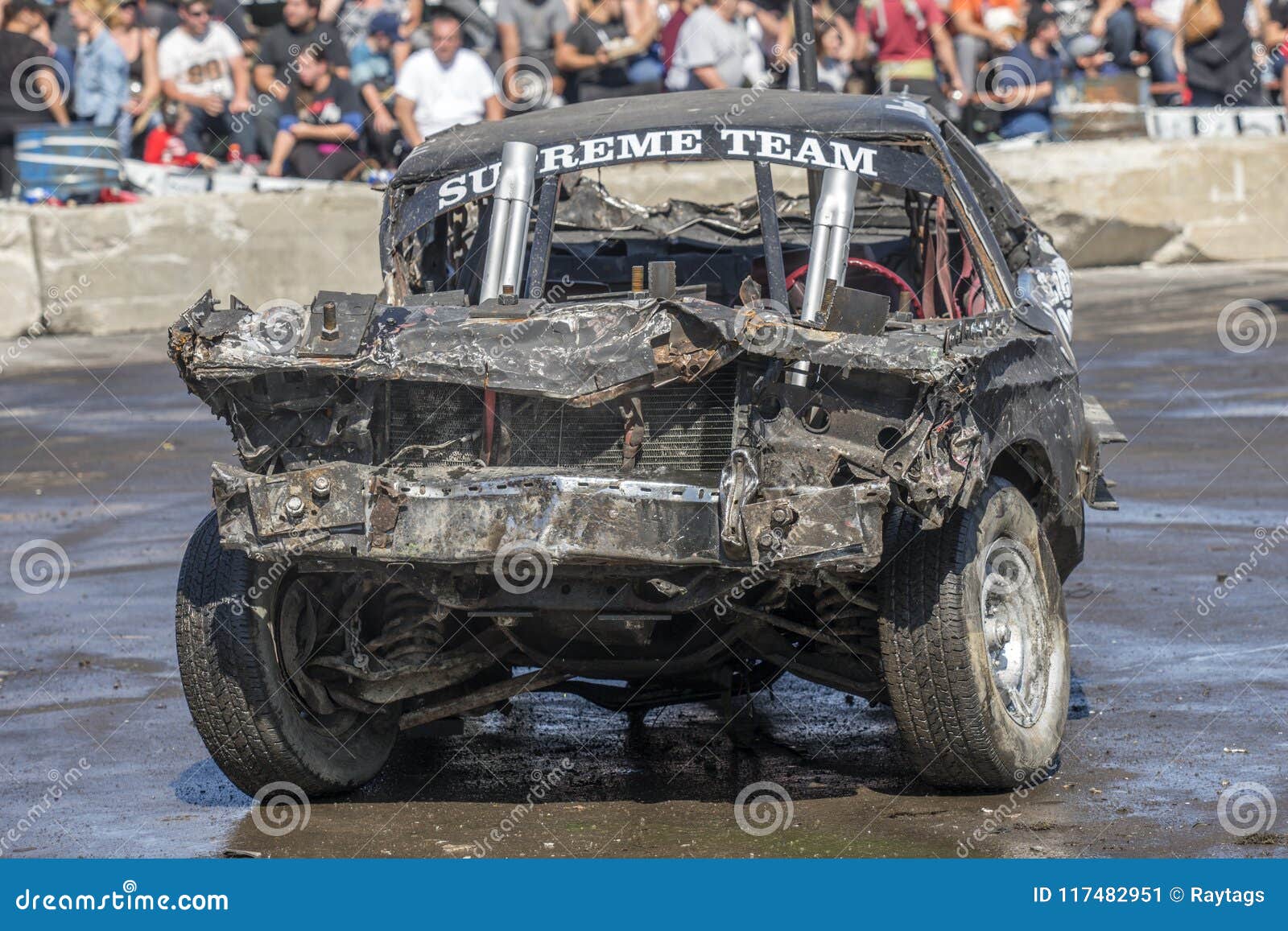 Wrecked Car after Demolition Derby Editorial Photo - Image of side ...