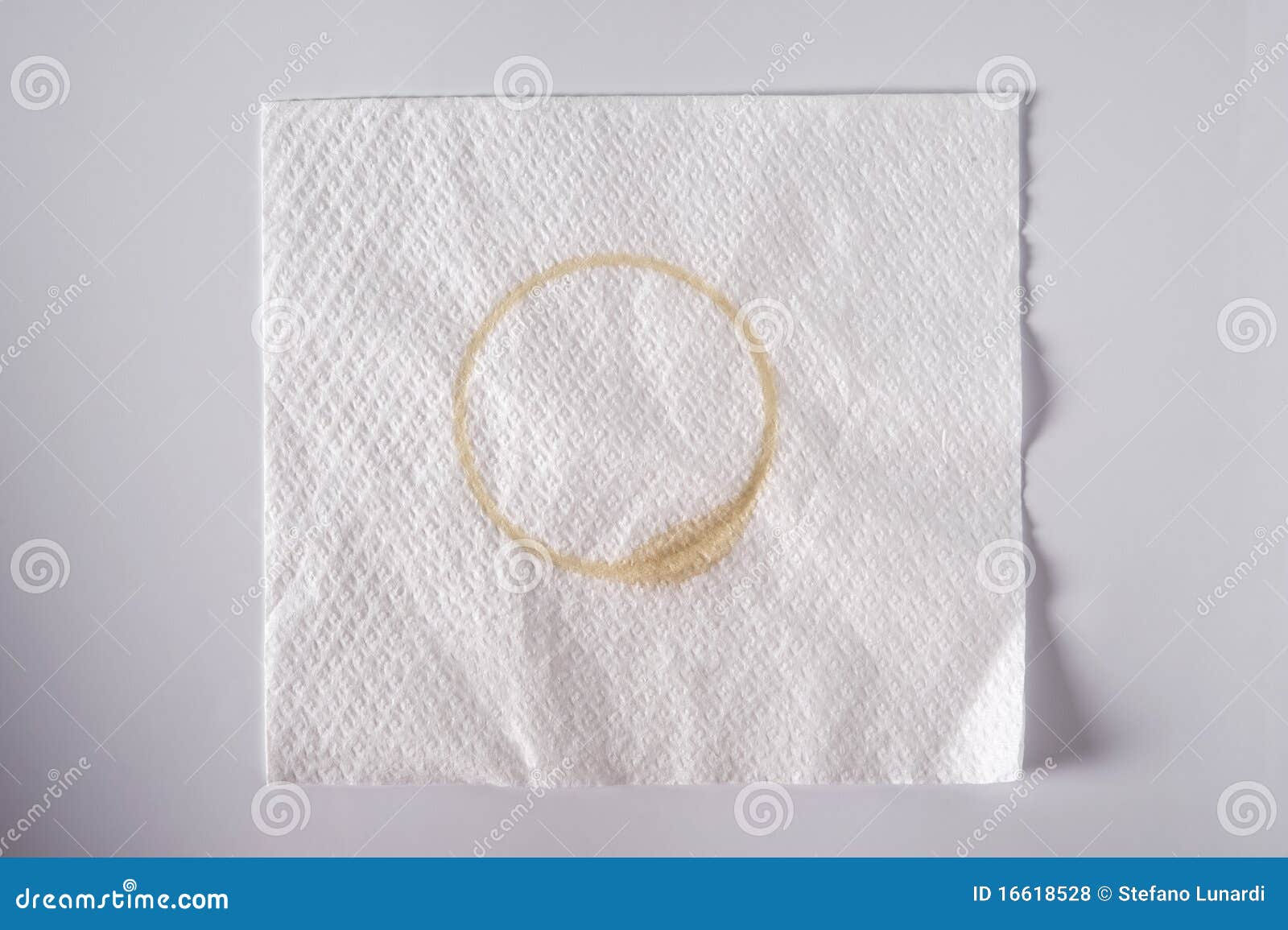 Napkin with a coffee stain stock photo. Image of copy - 16618528