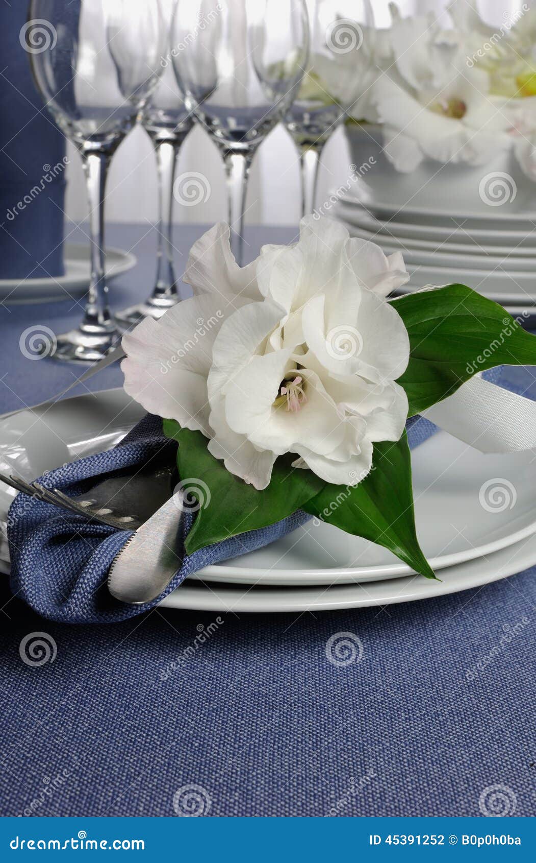 Napkin Decorated with Flower Stock Photo - Image of decor, appetizer ...