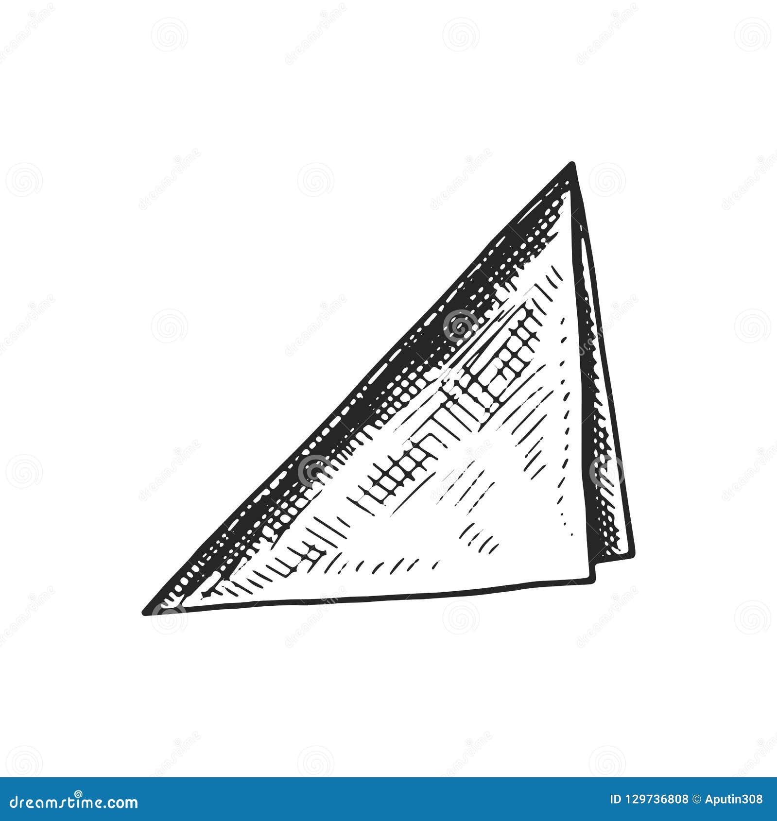 Napkin Dining Room Paper Sketch. Isolated Drawing Stock Vector ...