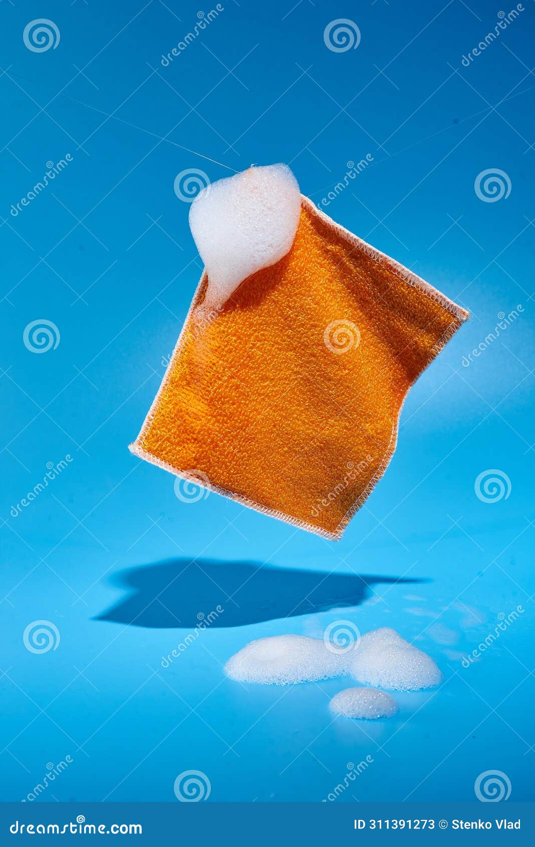 Napkin with Foam for Cleaning Stock Image - Image of cloth, wash: 311391273