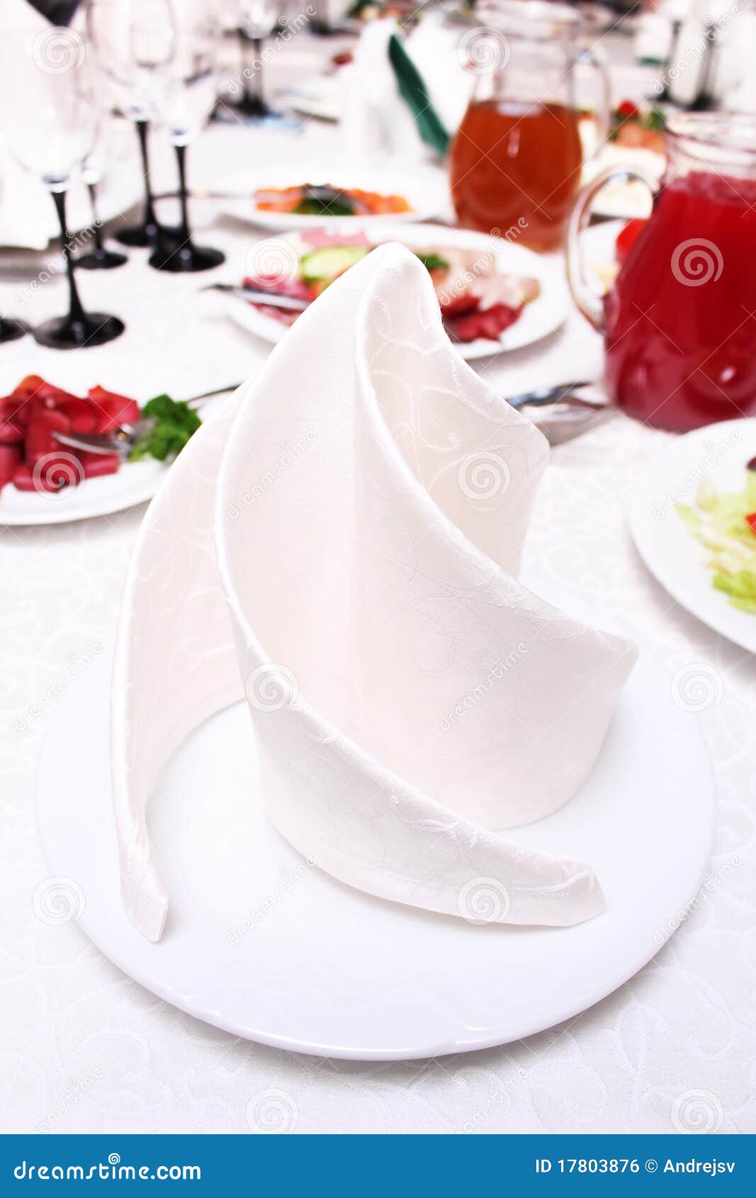 Napkin on a plate stock photo. Image of drink, eating - 17803876
