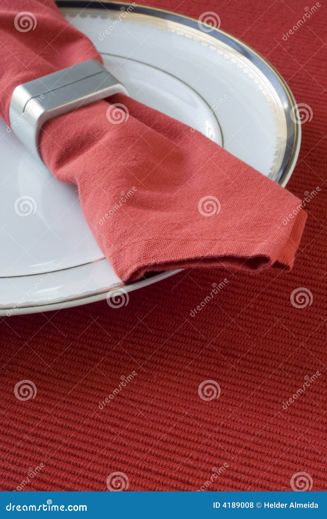 Napkin on a plate stock photo. Image of meal, lunch, place - 4189008