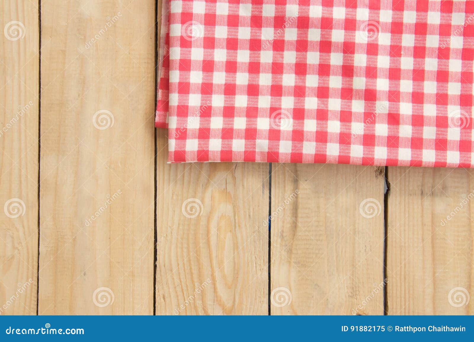 Napkin on Wooden Table, Top View Background Stock Image - Image of ...