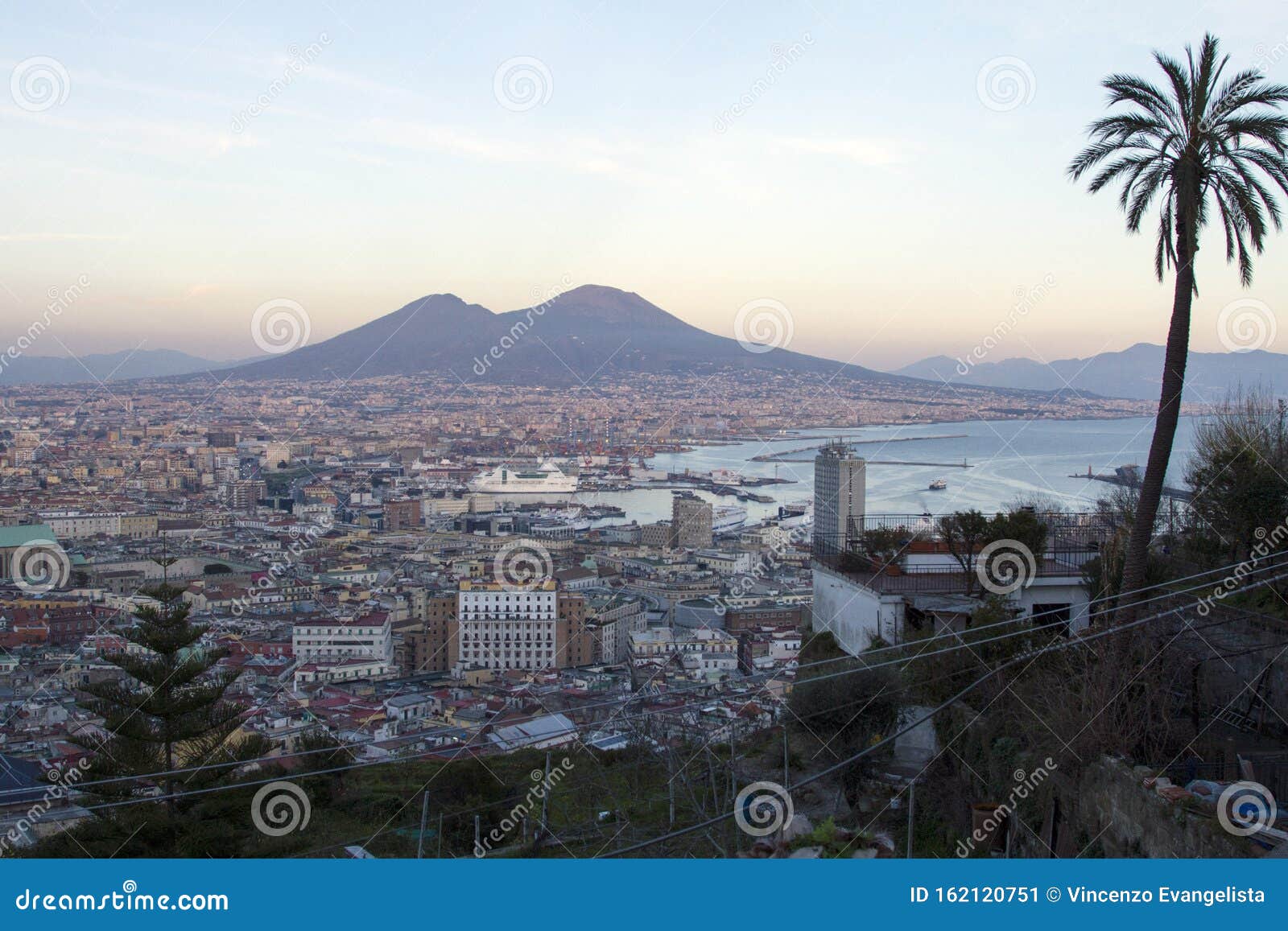 NAPLES BEAUTIFUL CITY and the VULCAN VESUVIO Stock Image - Image of ...