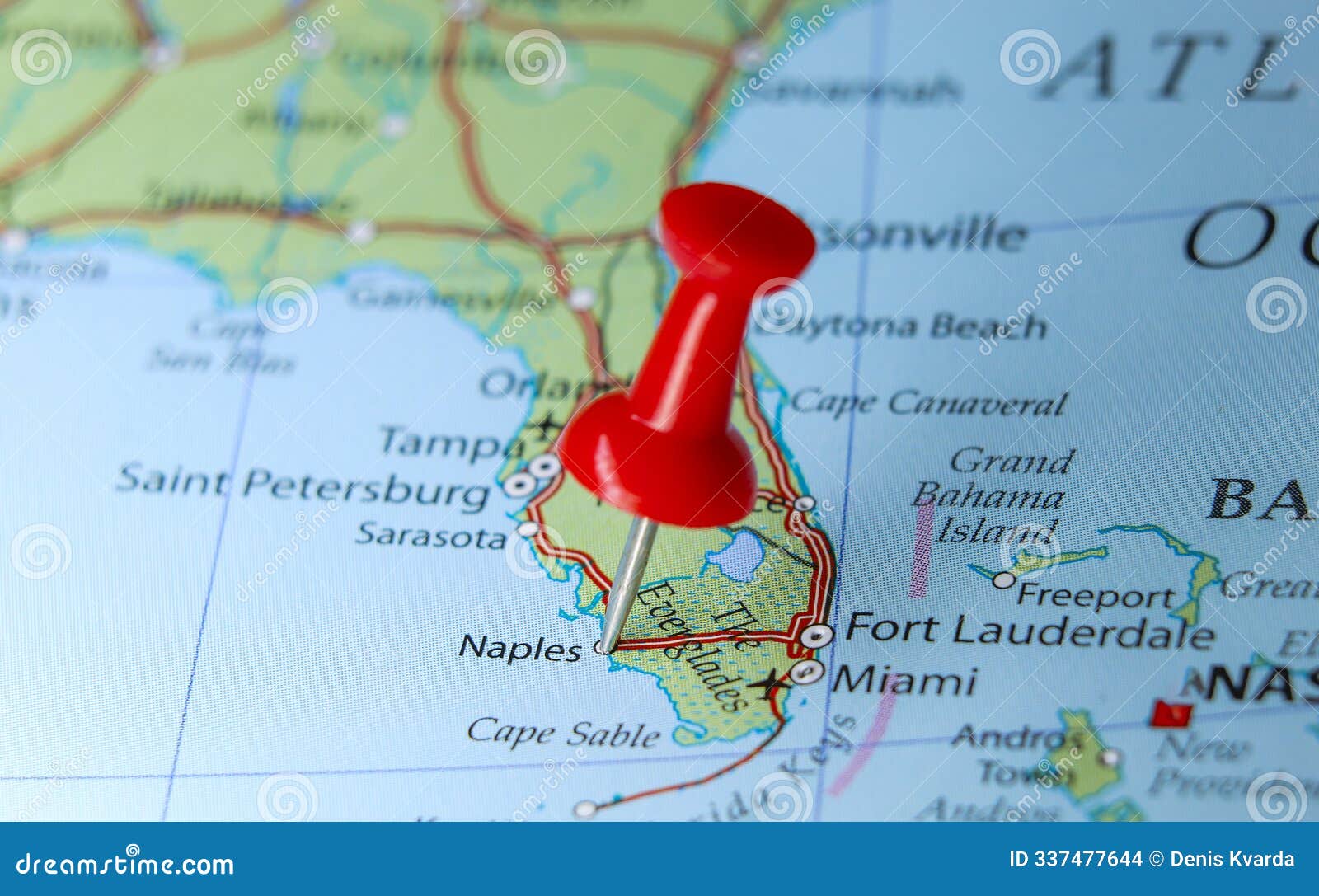 Naples, Florida pin on map stock photo. Image of state - 337477644