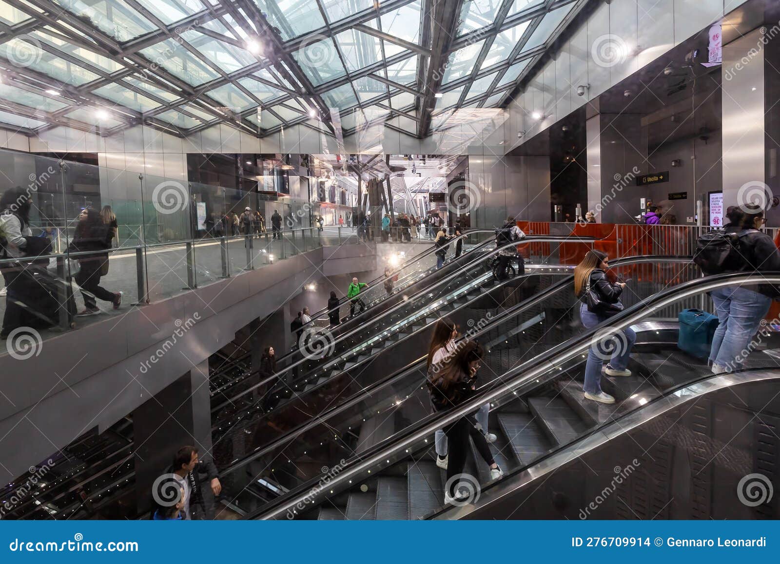 Naples Garibaldi Metro Station, Escalators Editorial Stock Image ...