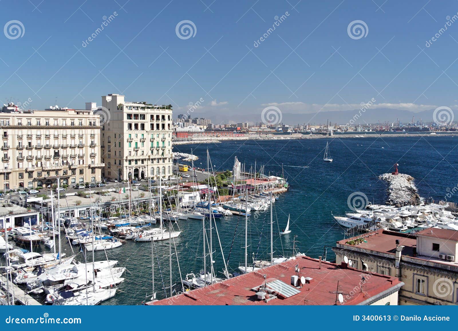 Naples marina stock image. Image of palace, gulf, city - 3400613