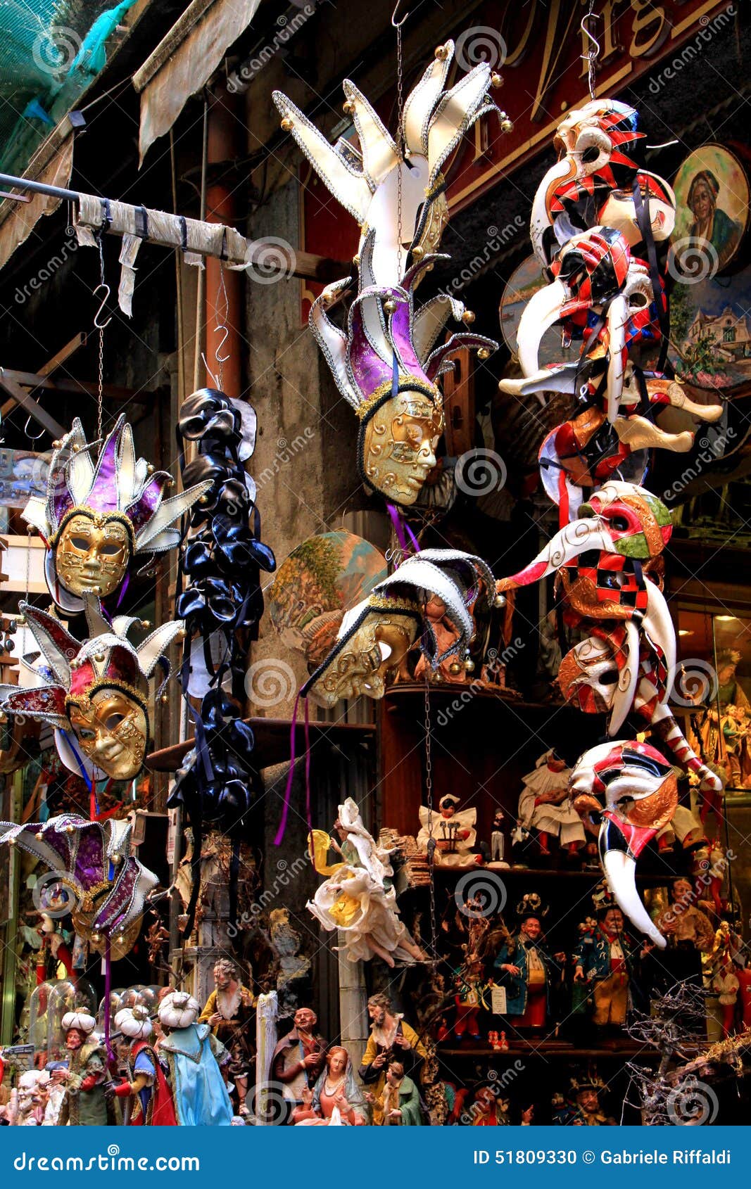 Naples; masks on sale stock photo. Image of mask, italy - 51809330