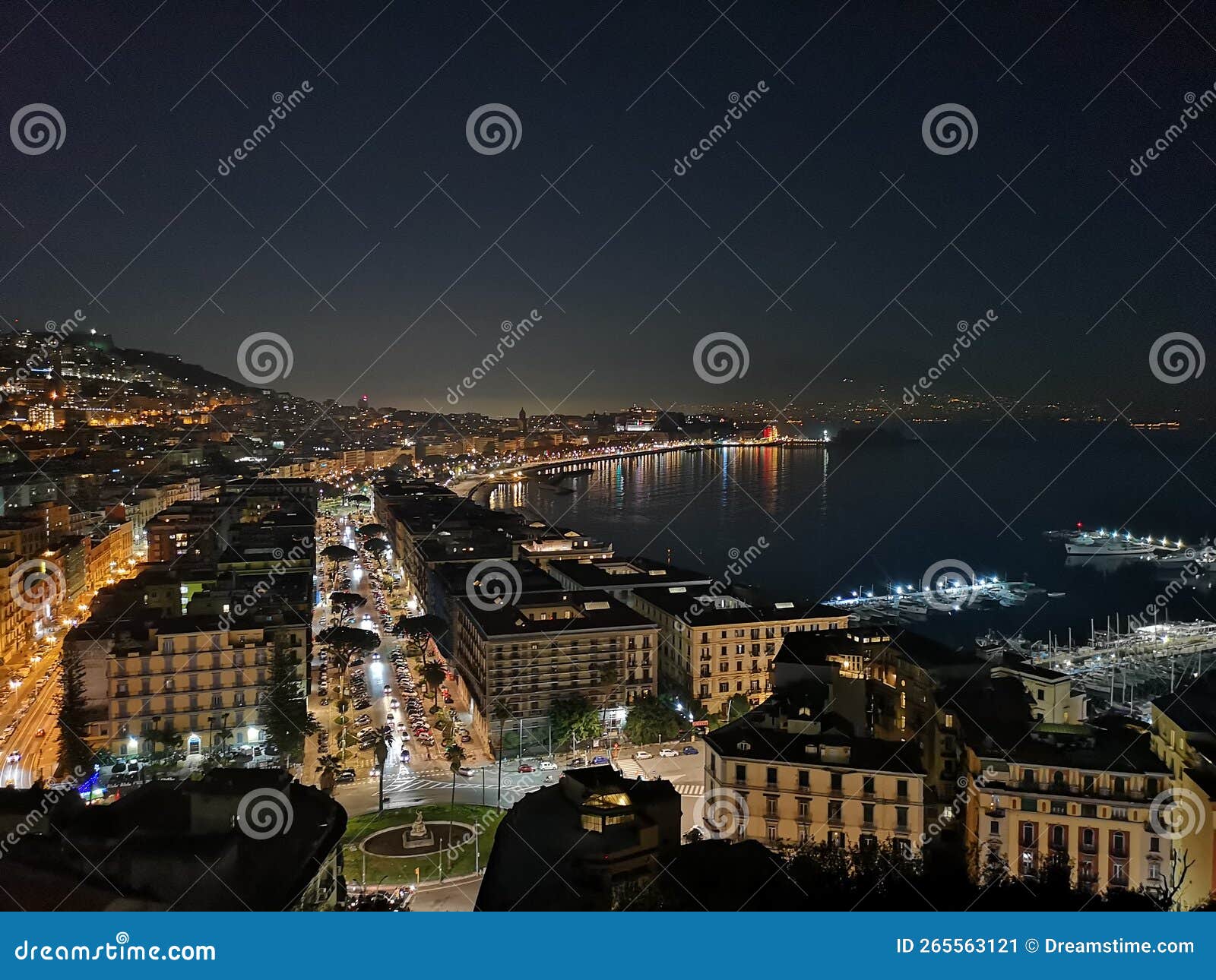 Naples by night stock image. Image of italy, naples - 265563121