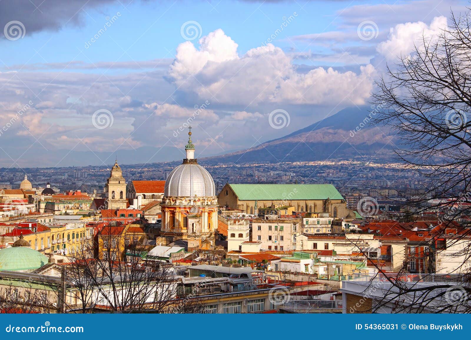 Naples old town, Italy stock image. Image of cloud, cathedral - 54365031