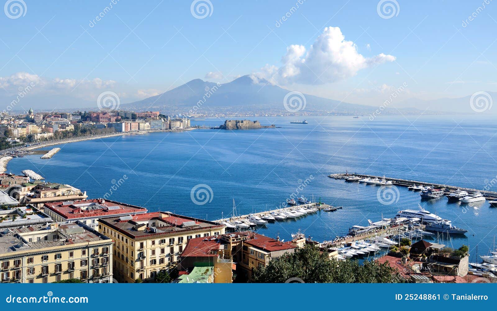 Naples panoramic view stock image. Image of journey, coast - 25248861